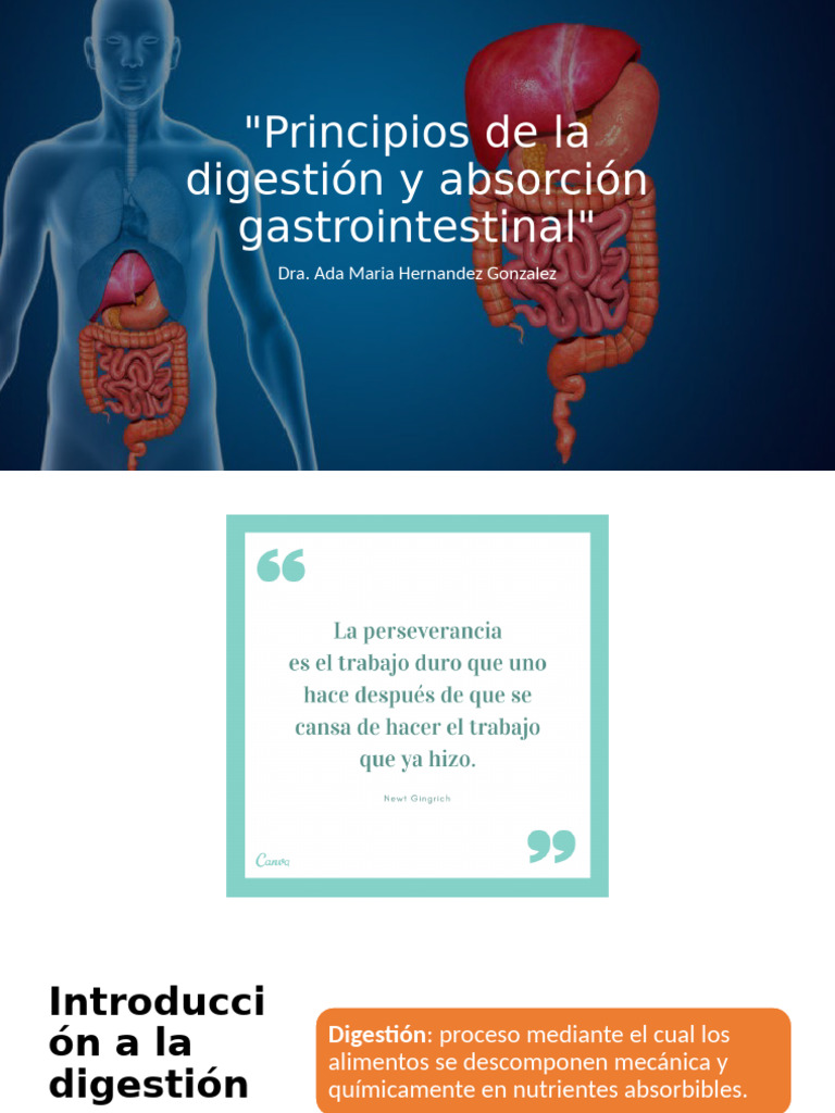 Principios de La Digestión y Absorción Gastrointestinal | PDF ...