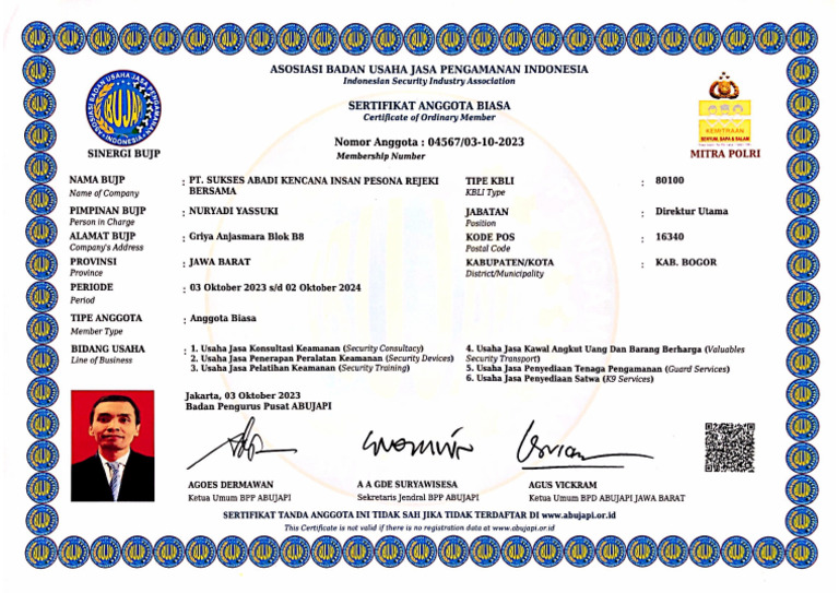 Sertifikat ABUJAPI | PDF