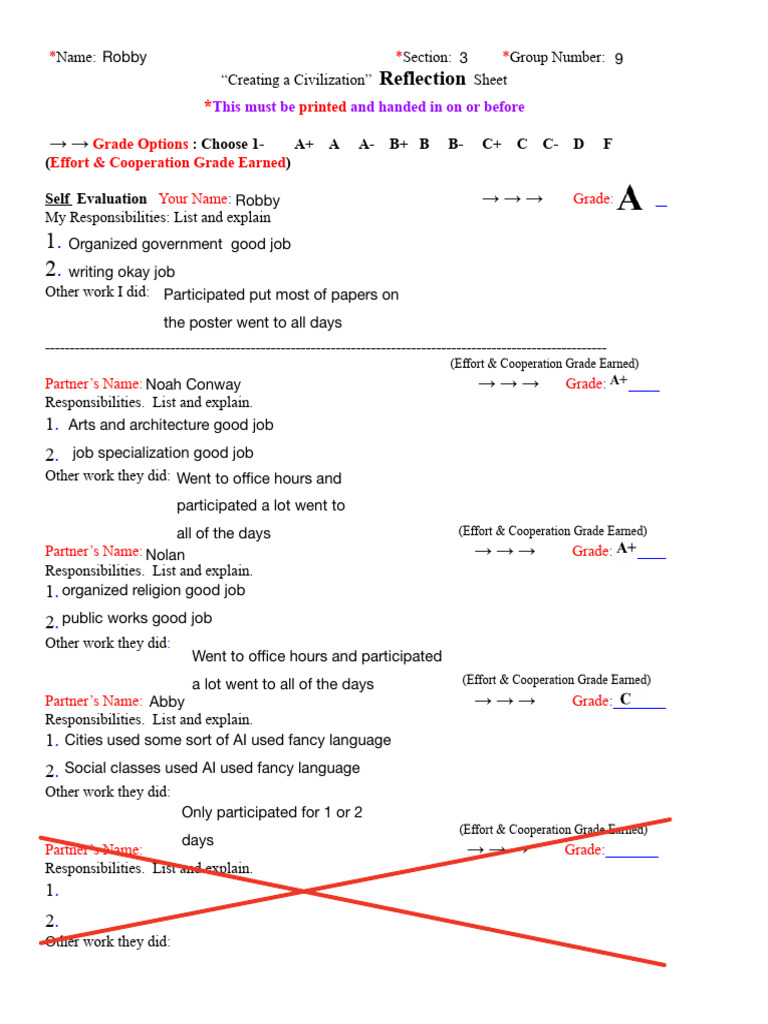 Reflection - Creating A Civilization Project 2024-25 | PDF | Human ...
