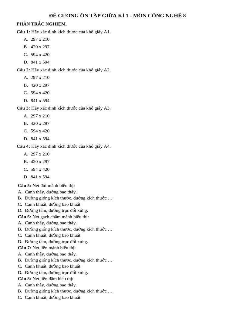 De Cuong Gk1 Cn8 2024 | PDF