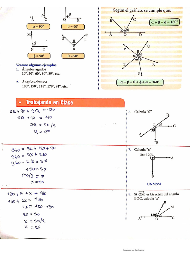 Geometria Clasificacion de Los Angulos | PDF