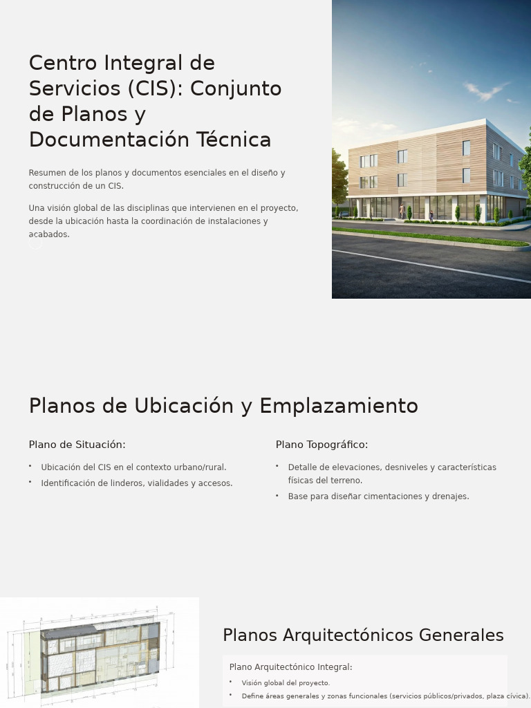 Centro Integral de Servicios CIS Conjunto de Planos y Documentacion Tecnica | PDF | Fundación ...