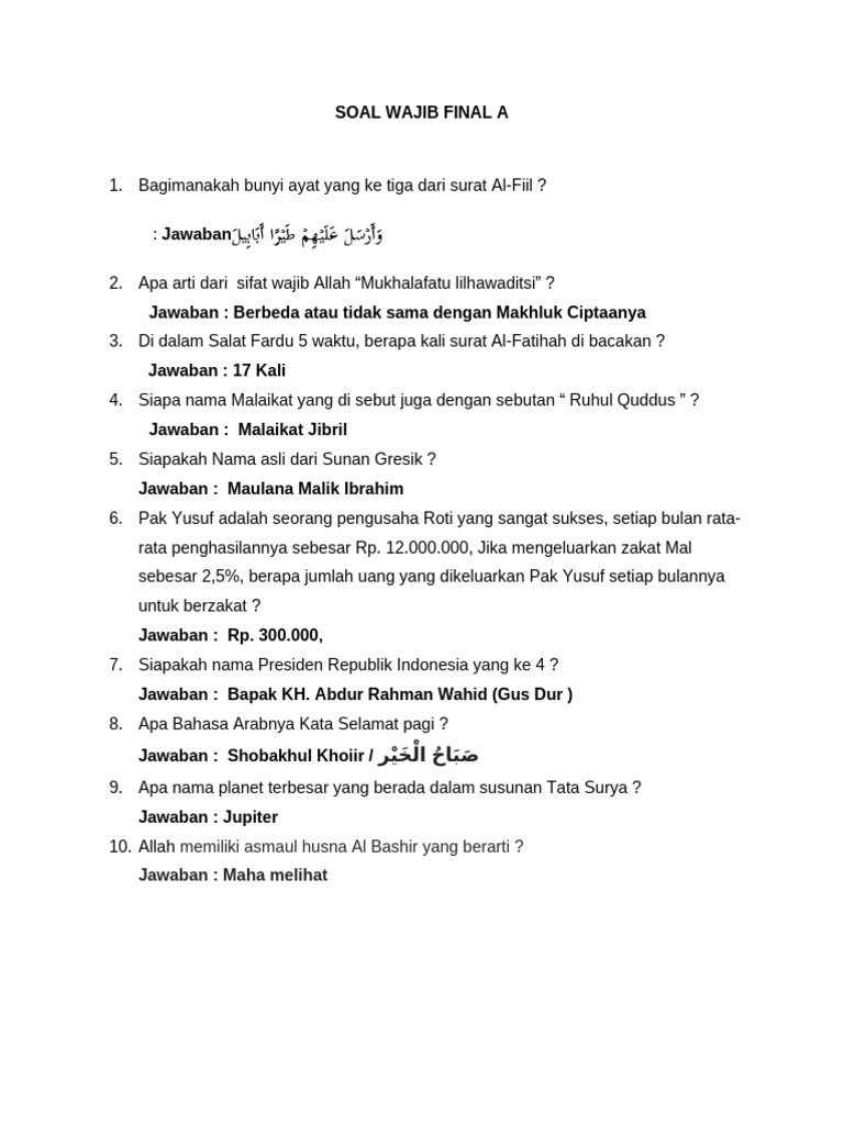 Soal Soal Final Mapsi | PDF