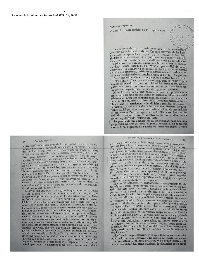 ZEVI Bruno. Saber Ver La Arquitectura. Capítulo2 | PDF