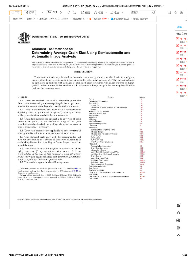 ASTM E 1382 97 (2015) Standard Test Methods For Determining Average ...