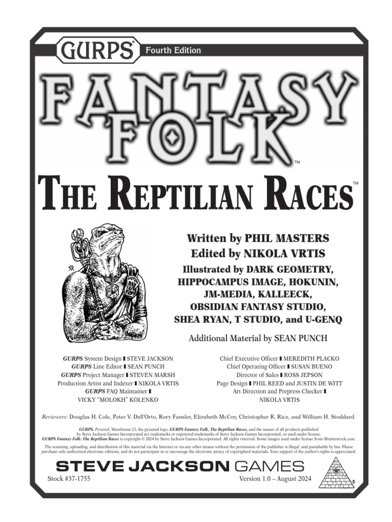 GURPS Fantasy Folk: Reptilian Races | PDF | Reptile