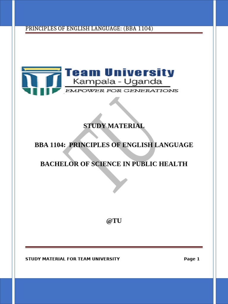 Principles of English Language | PDF | Verb | Adverb