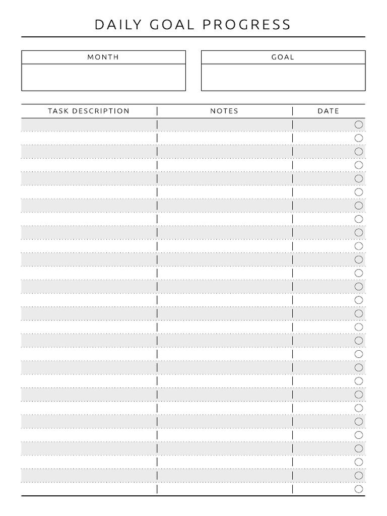Daily Goal Progress-A4 | PDF