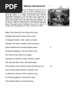 Analysis of Wordsworth's "London, 1802" | PDF