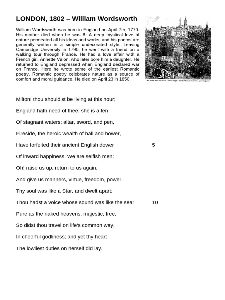 GR 11 Poem 4 London 1802 | PDF | Poetry