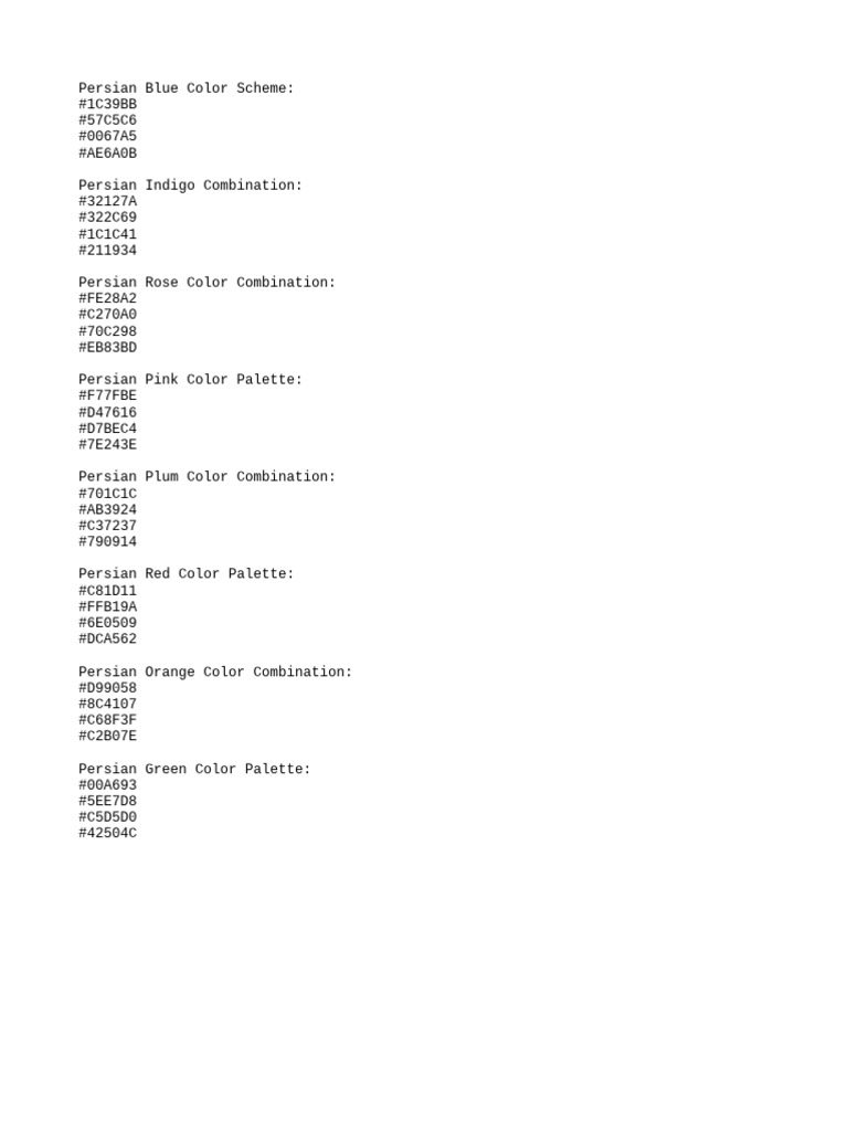 Persian Colors | PDF