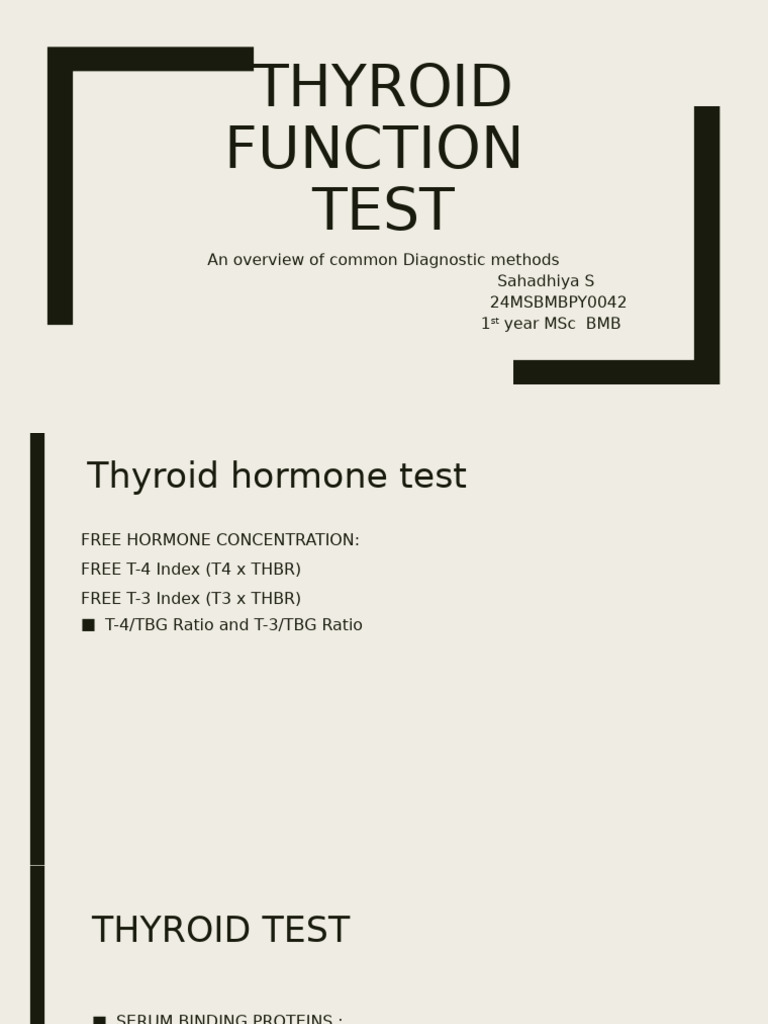 Thyroid Function Testing Overview | PDF | Thyroid Stimulating Hormone ...