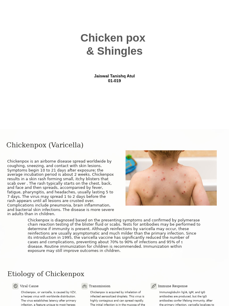 Chickenpox Varicella | PDF | Diseases And Disorders | Animal Diseases
