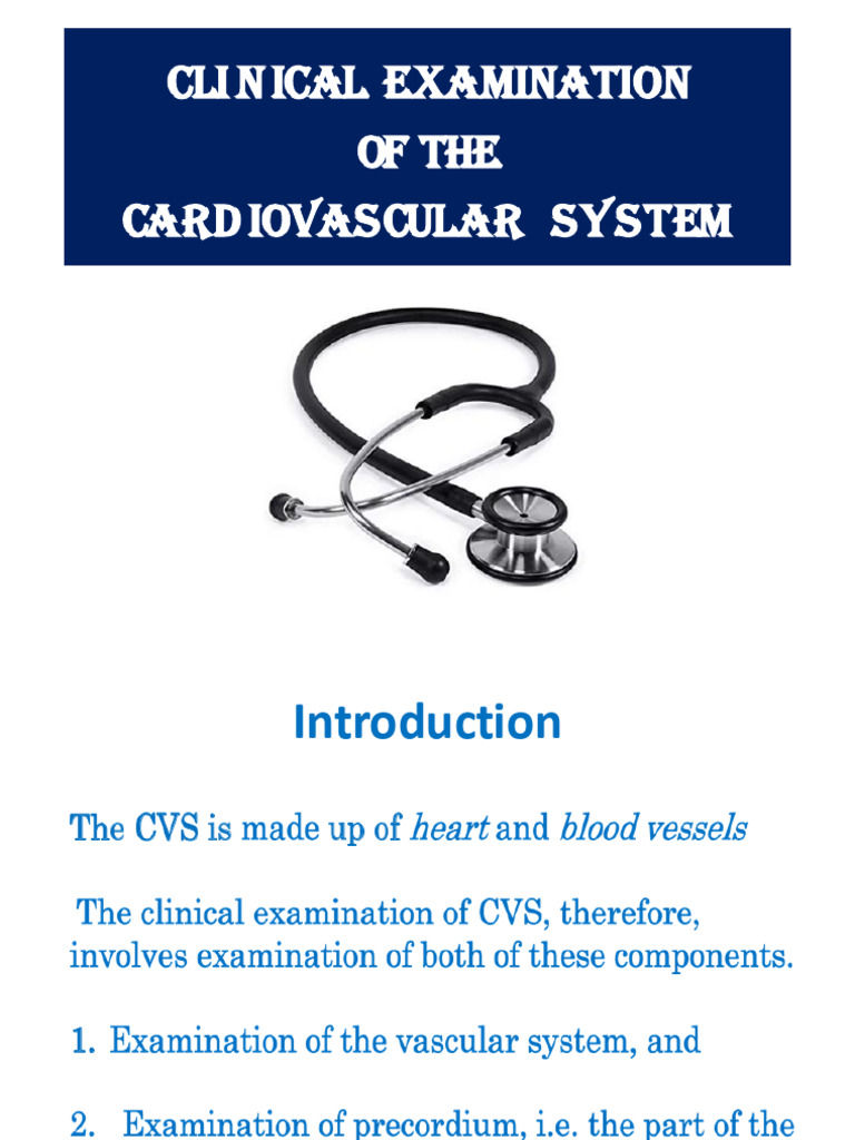 Clinical Examination of Cardiovascular System | PDF | Heart Valve | Heart