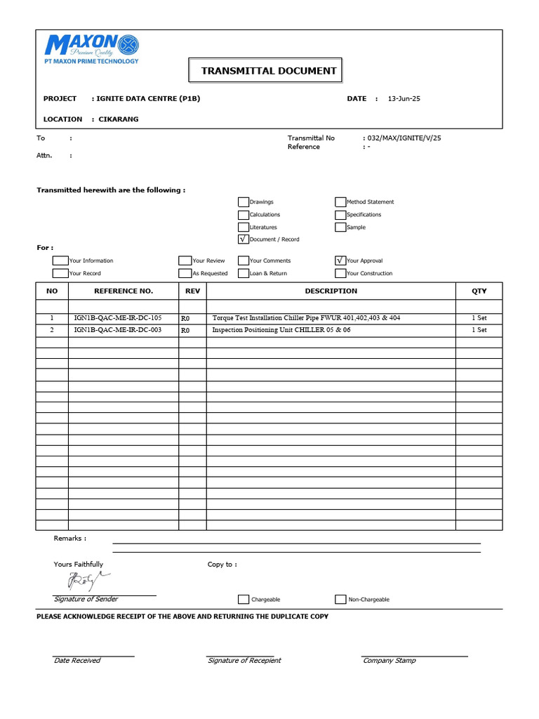 Transmittal P1B | PDF