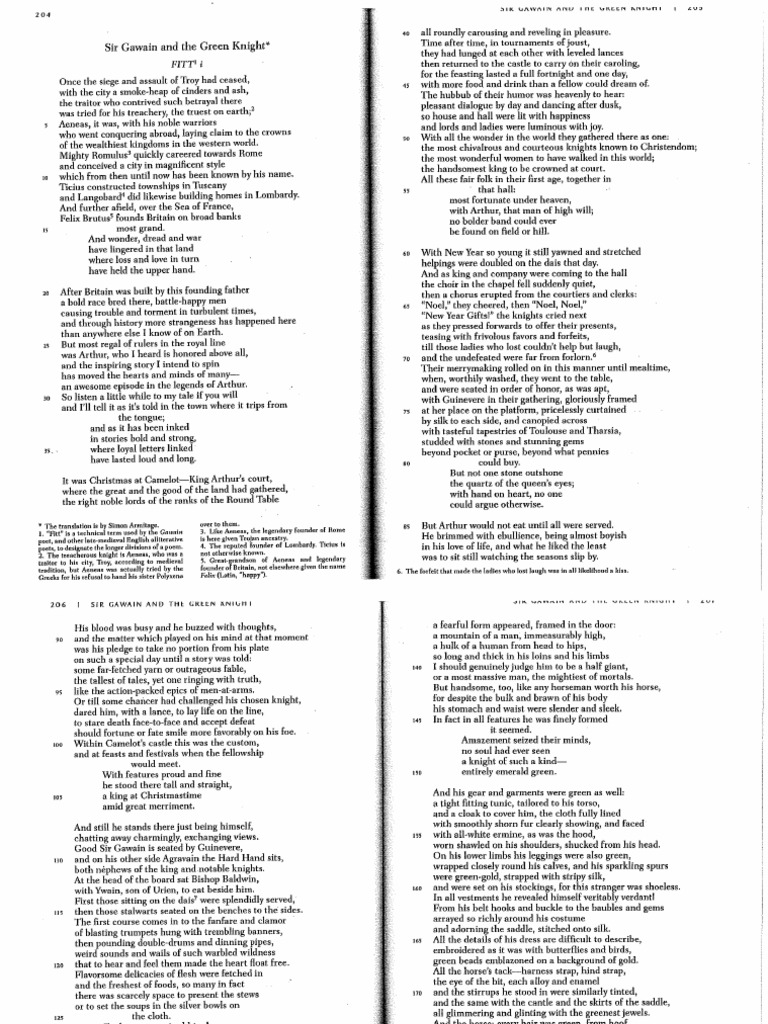 Week 3 4 Sir Gawain and The Green Knight | PDF