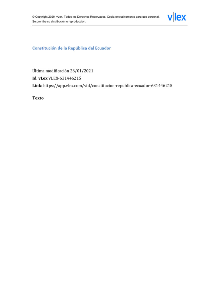 Constitucion de La Republica Ecuador 2023 | PDF | Derechos de autor | Derechos