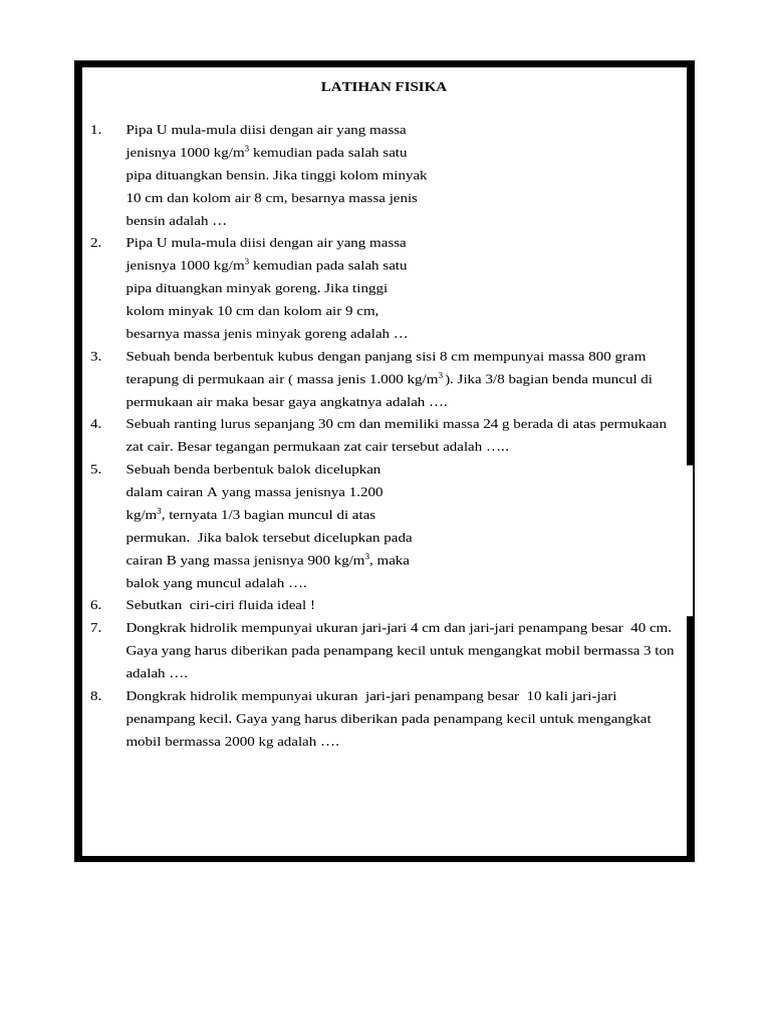 Latihan Fisika Xi Genap | PDF