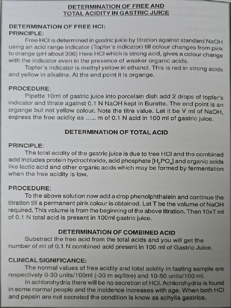 Free Acid and Total Acidity Test | PDF