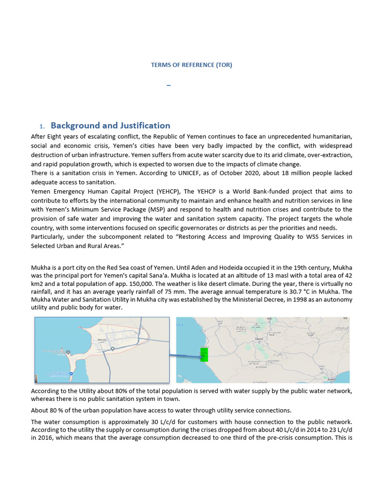 TOR - Terms of Referance | PDF | Sewage Treatment | Safety