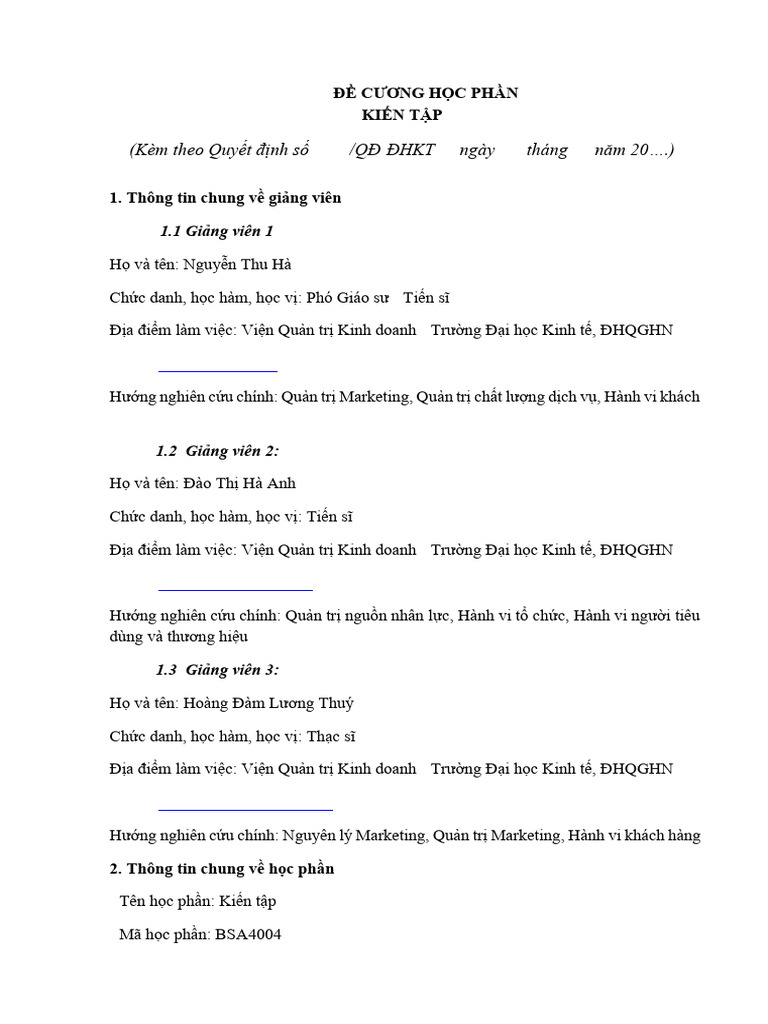 1. de Cuong Kiến Tập QTKD (Da Sua 0103) | PDF