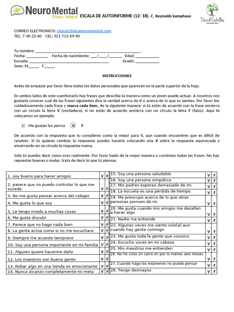 Autoinforme 12 - 18 | PDF