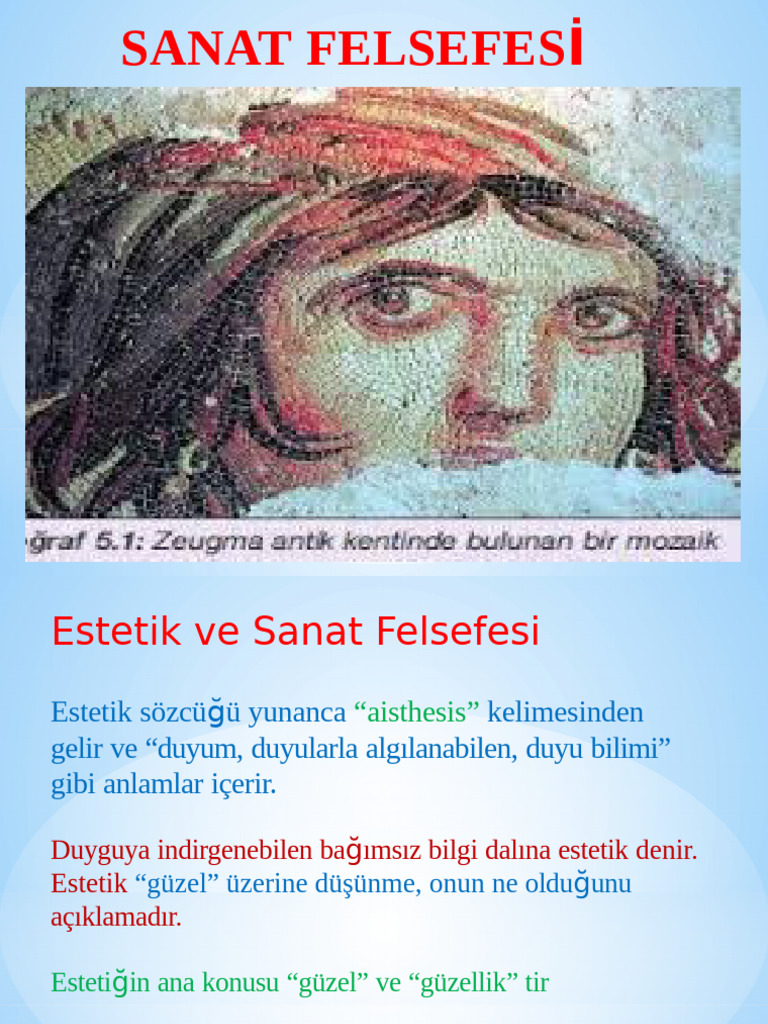 Sanat Felsefesi - PPTX 1 Sürümü | PDF