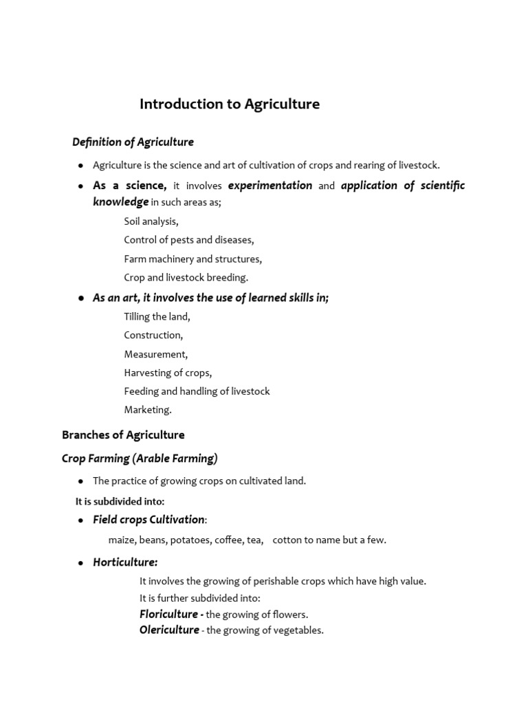 s1 Introduction To Agriculture O LEVEL NOTES | PDF | Soil | Weathering