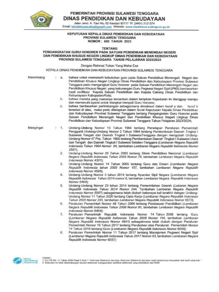 SK Dinas 2023 - Muhammad Naim Routunani | PDF