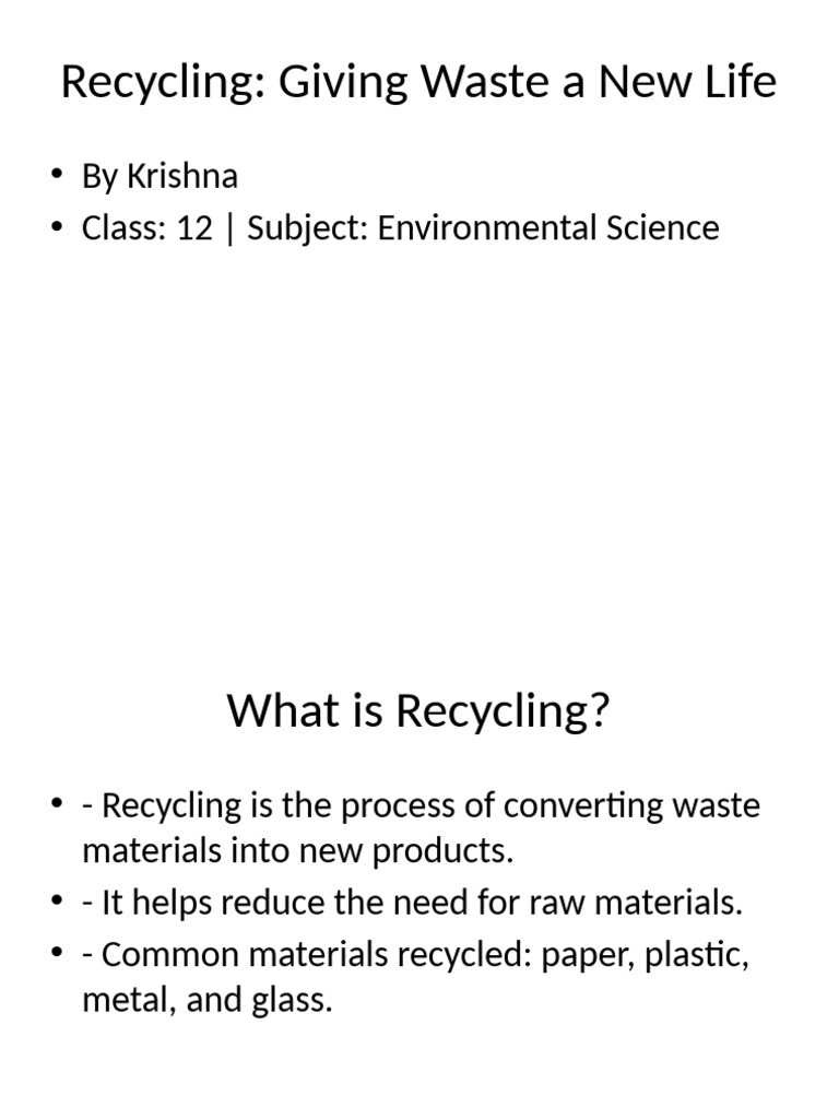 Importance and Types of Recycling | PDF