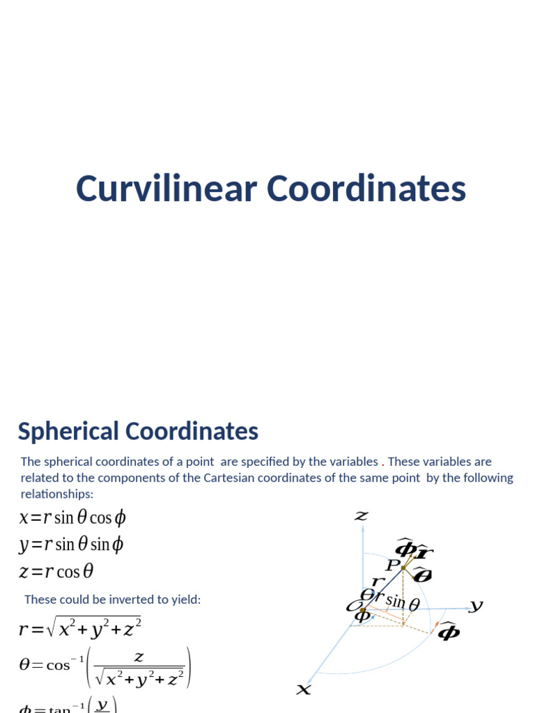Curvilinear Coordinates Pdf Coordinate System Waves