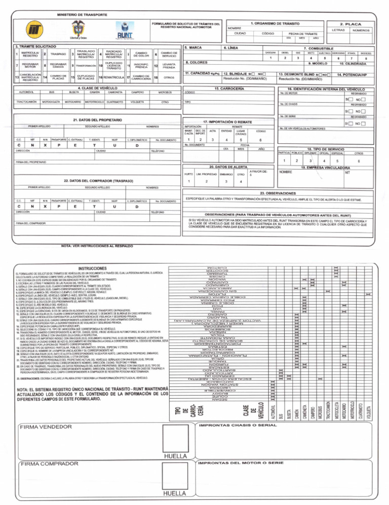 Formulario Runt | PDF