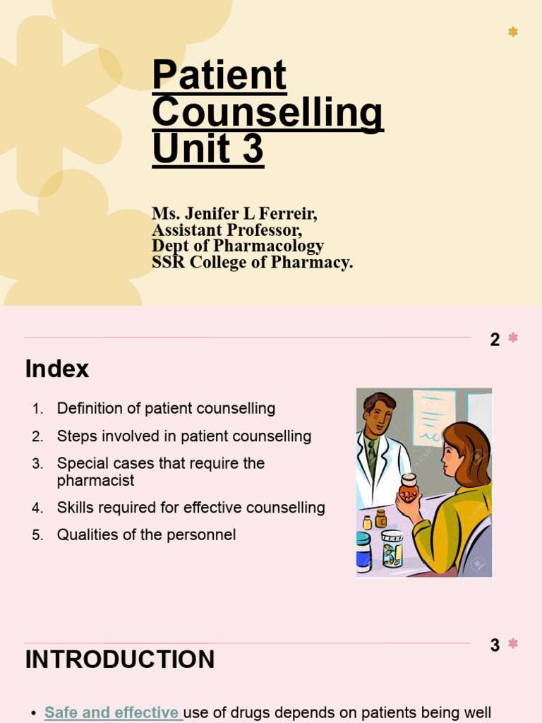Patient Counselling in Pharmacy Practice | PDF | Pharmacy ...