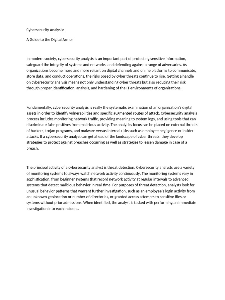 Cyber Security Analysis | PDF