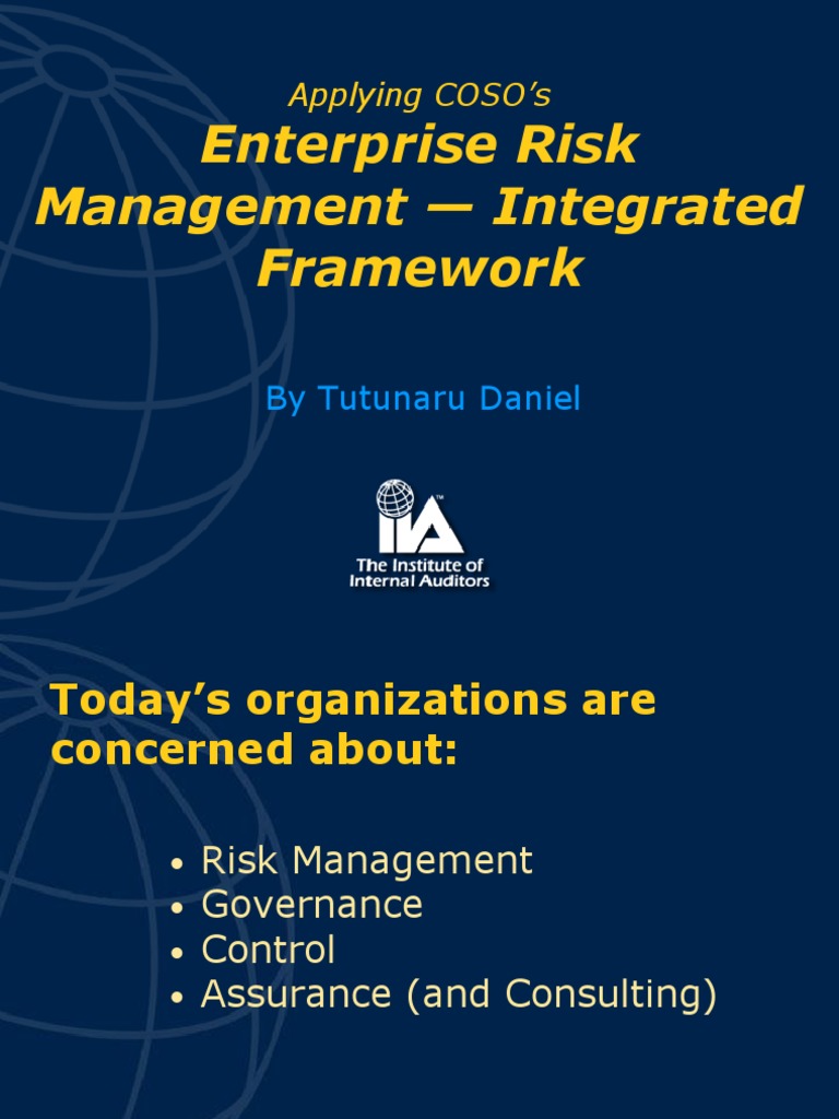 Enterprise Risk Management - Integrated Framework: Applying COSO's ...