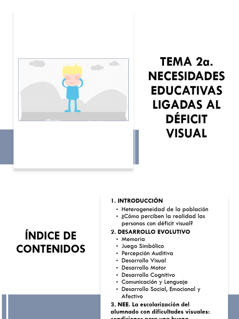 Tema 2a. Déficit Visual (TRASTORNS) | PDF | Percepción | Aprendizaje