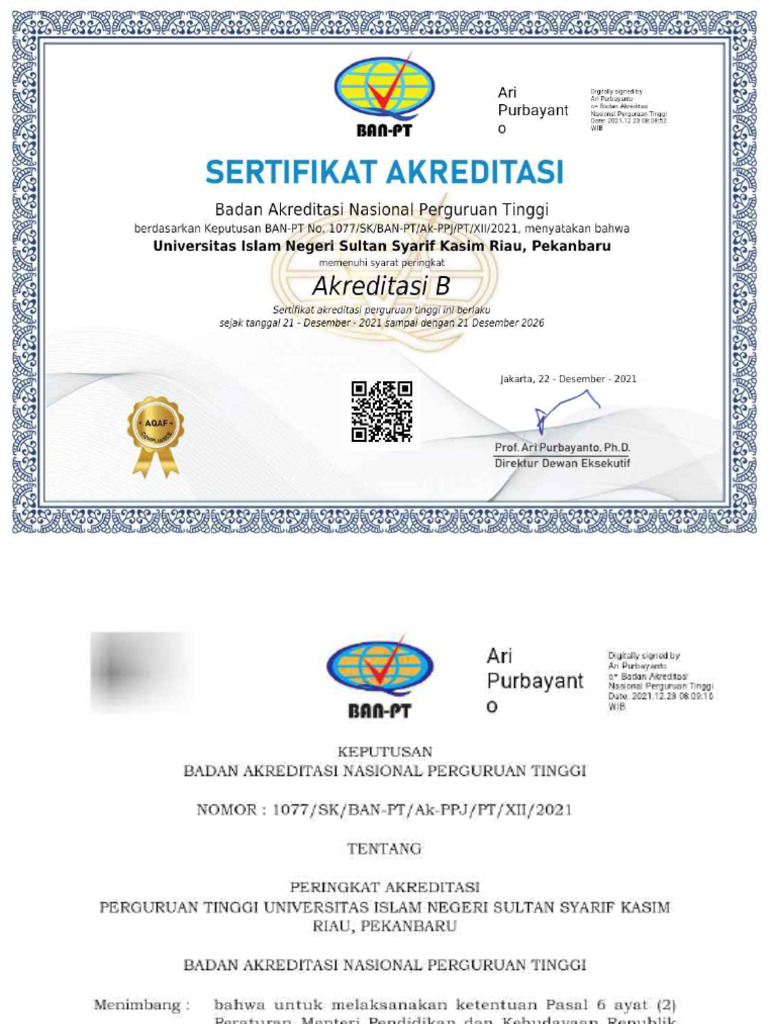 Akreditasi Perguruan Tinggi Dan Program Studi | PDF