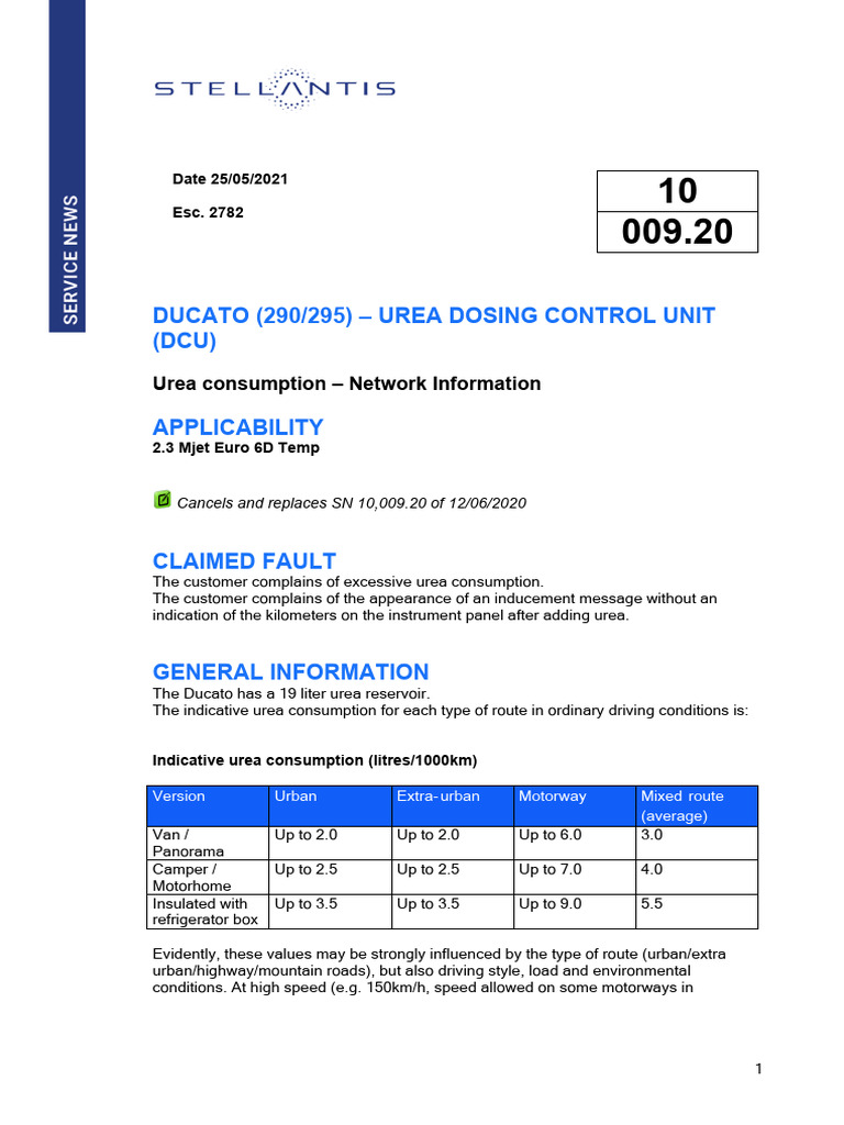 Stellantis Ducato Urea Dosing Module | PDF