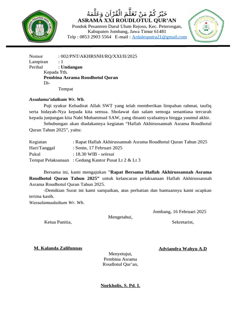 Revisi Undangan Rapat | PDF
