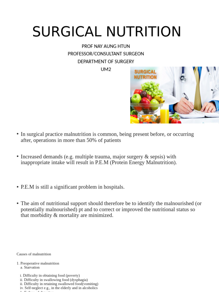 Surgical Nutrition New | PDF | Diseases And Disorders | Medical Specialties