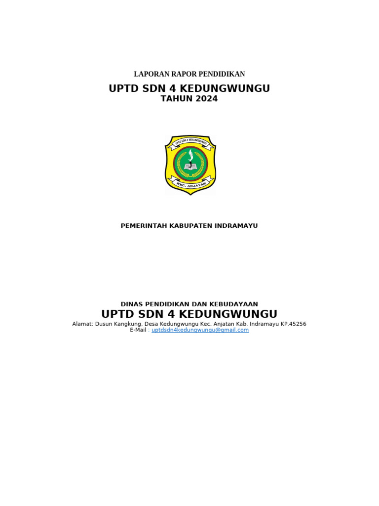 Cover Laporan Rapor Pendidikan | PDF