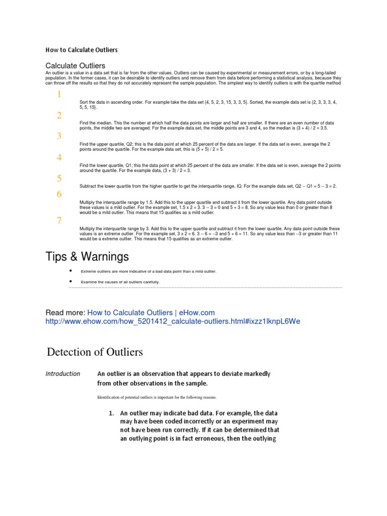 How To Calculate Outliers | PDF | Outlier | Robust Statistics