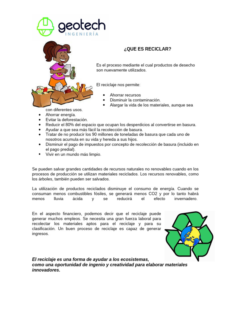 Que Es Reciclar | PDF