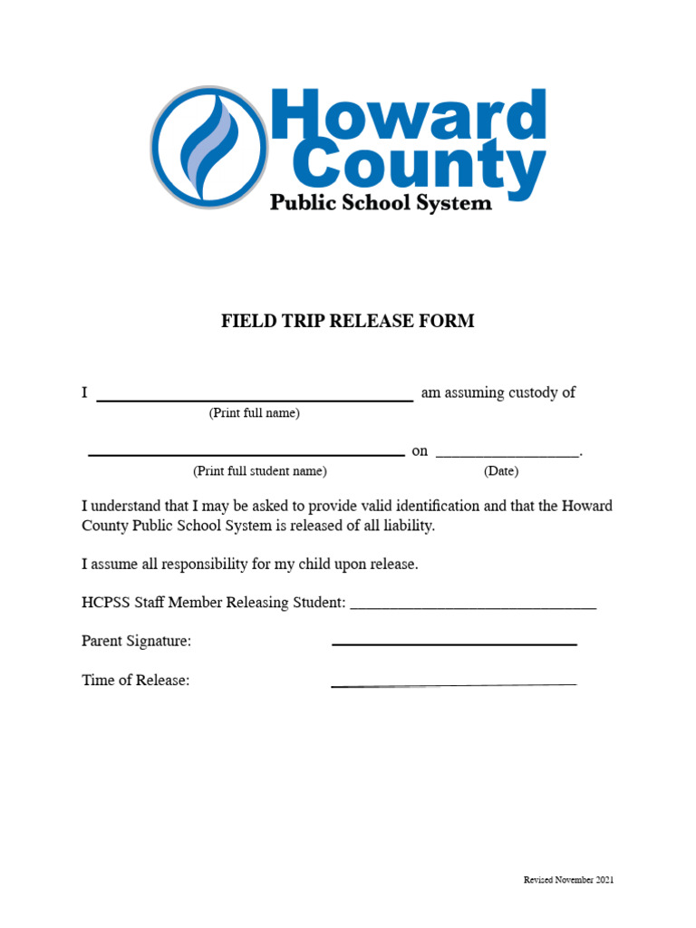 6 Field Trip Release Form | PDF