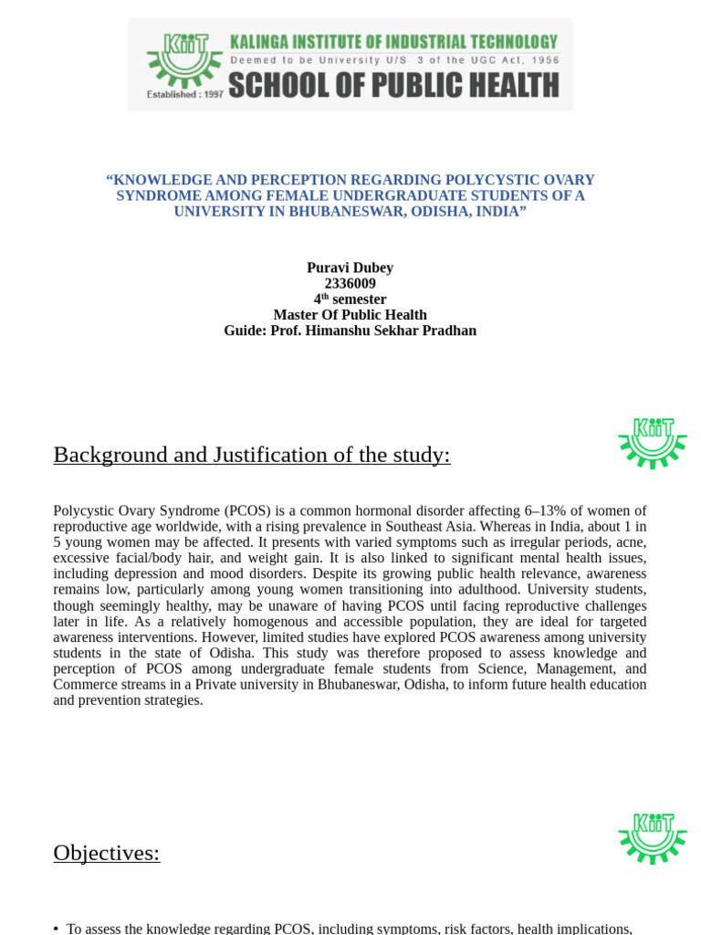 Puravi Dubey - 2336009 (Thesis Presentation) | PDF | Polycystic Ovary ...