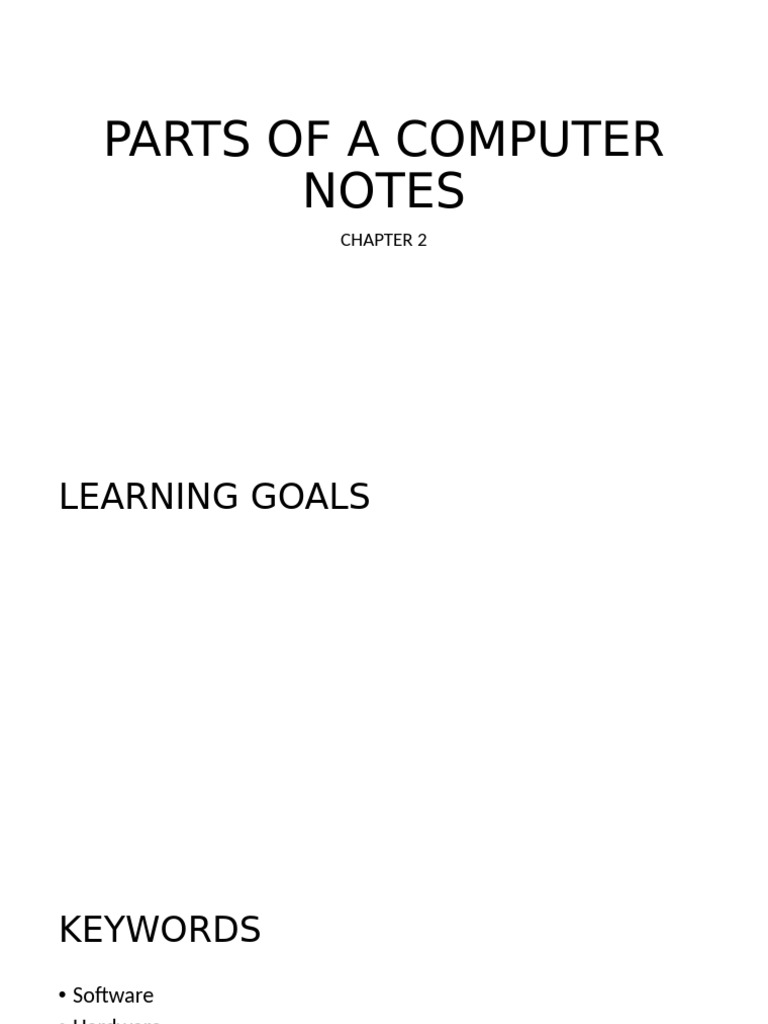 Ch-2 Parts of A Computer Notes | PDF