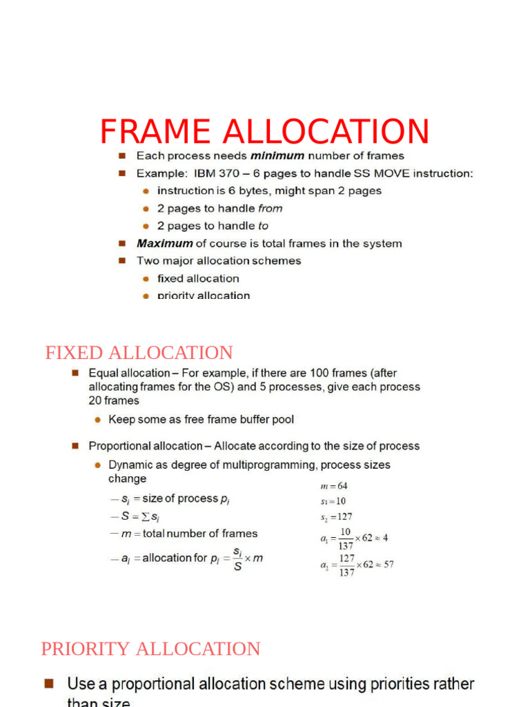 Frame Allocation Methods in OS | PDF