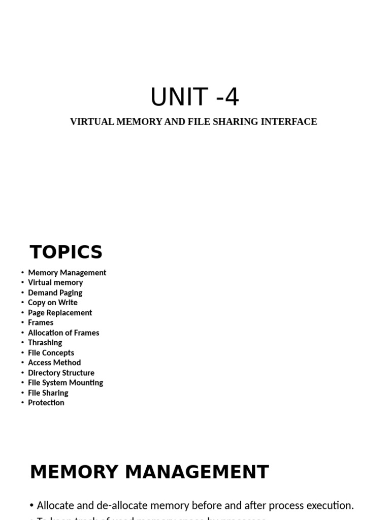 UNIT - 4 Demand Paging | PDF