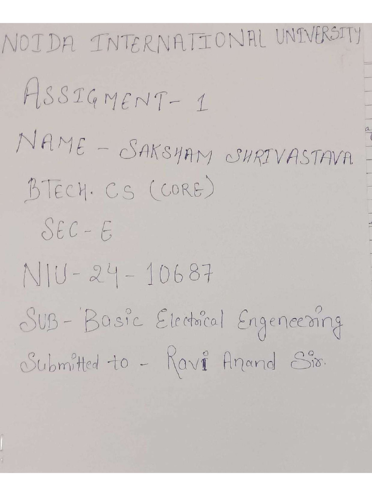 BEE Assignment 1,2,3 - Compressed | PDF