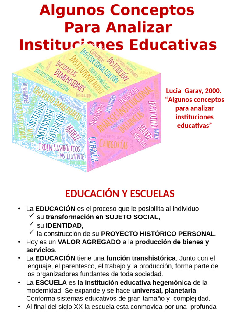 Lucia Garay Algunos Conceptos para Analizar Instituciones Educativas ...